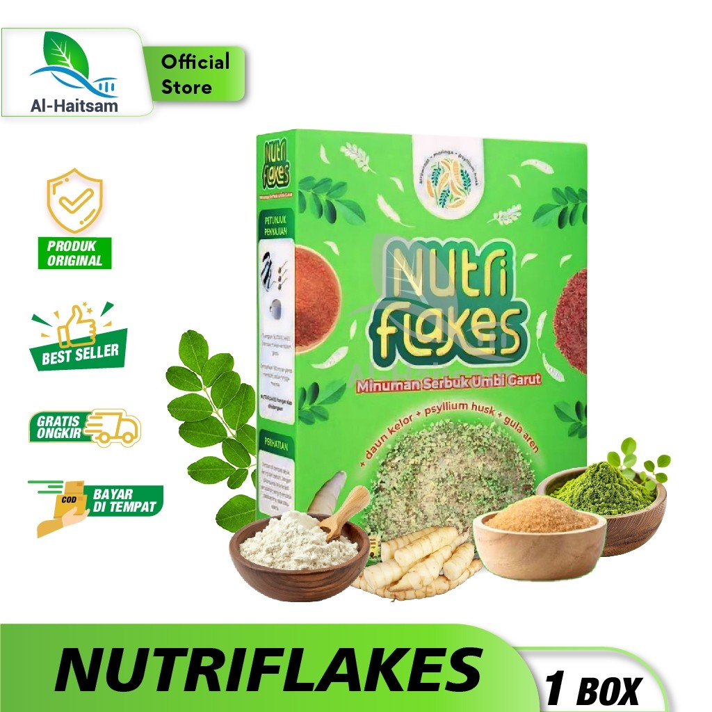 Jual Nutriflakes Original Sereal Umbi Garut Atasi Asam Lambung Maag dan Gerd 1 Box iconik ...