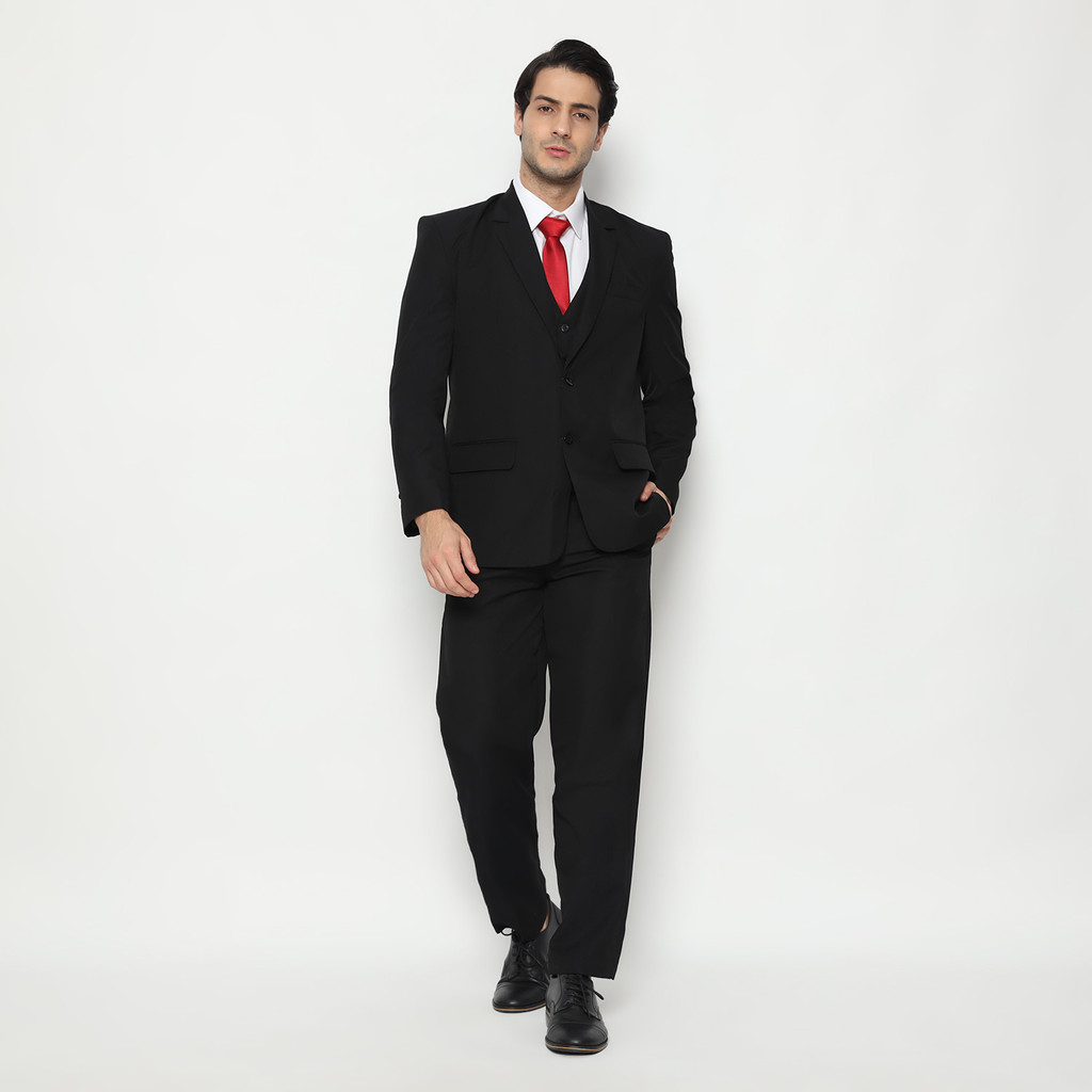 Jual Code Male Jas Kancing 2 Wool Touch Black Slimfit | Shopee Indonesia