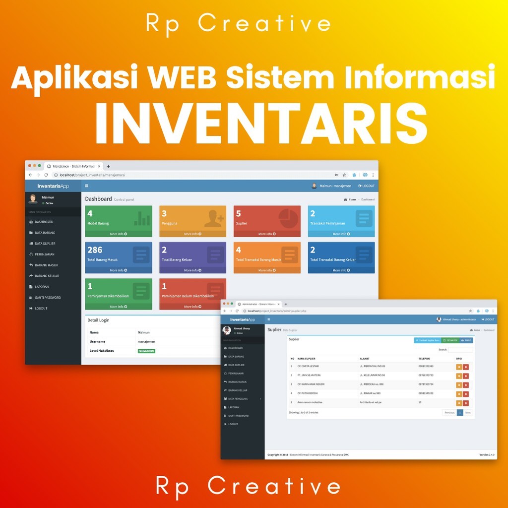Jual Aplikasi WEB Sistem Informasi Inventaris | Shopee Indonesia
