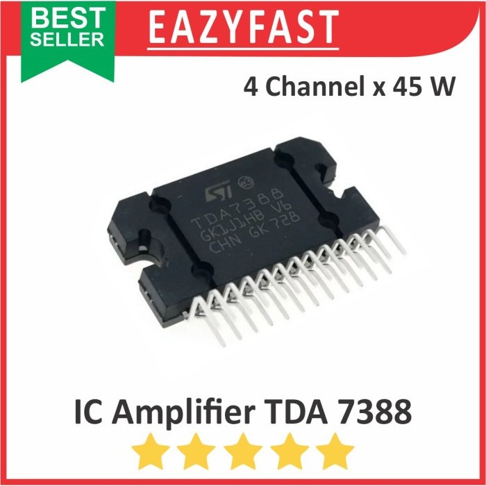 Jual IC Audio Power Amplifier TDA7388 TDA 7388 Transistor Chip Ampli ...
