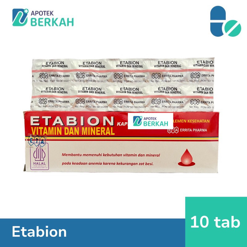Jual Etabion Kapsul Suplemen Vitamin Penambah Darah - 10 Tablet ...
