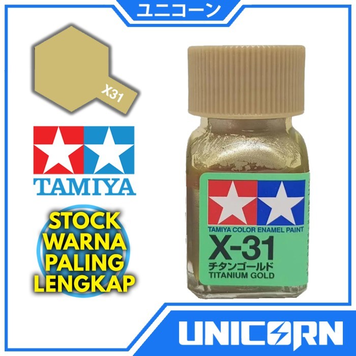 Jual TAMIYA ENAMEL TITANIUM GOLD X-31 / CAT GUNDAM KUAS AIRBRUSH X31 ...