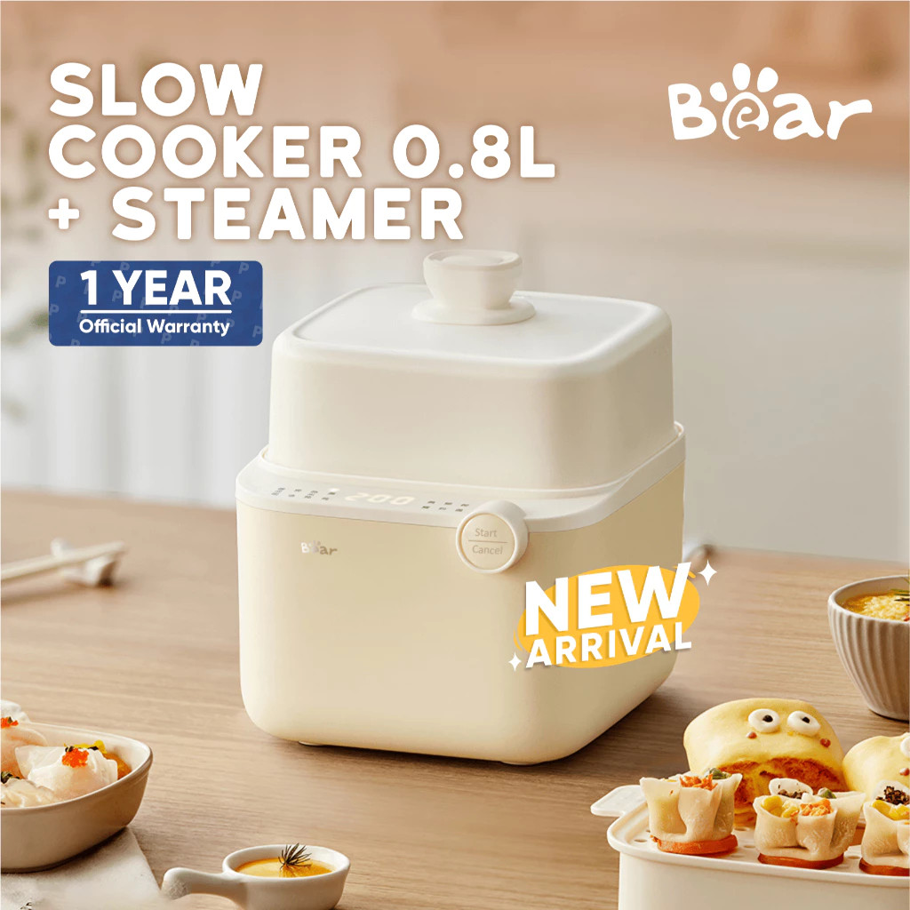 Jual Bear Slow Cooker + Steam 0.8L / Slow Cooker Ceramic Baby & Family ...