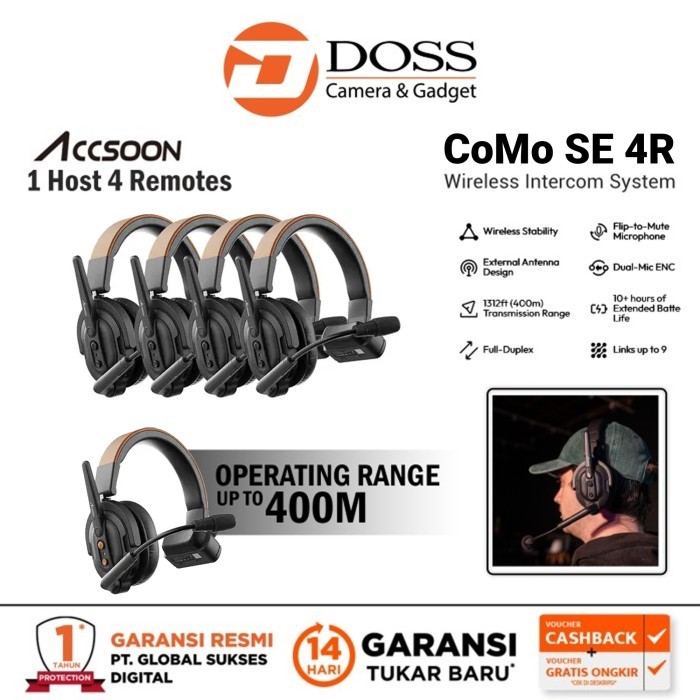 Jual Accsoon COMO SE 4R Wireless Intercom System 1 Host 4 Remotes ...