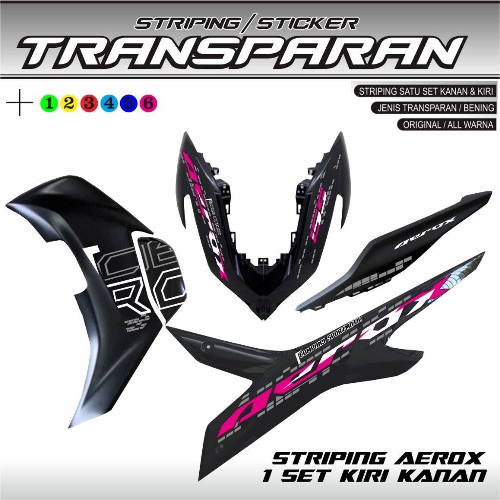 Jual STRIPING AEROX NEW 155 TRANSPARAN UV CLEAR STICKER AEROX NEW ...