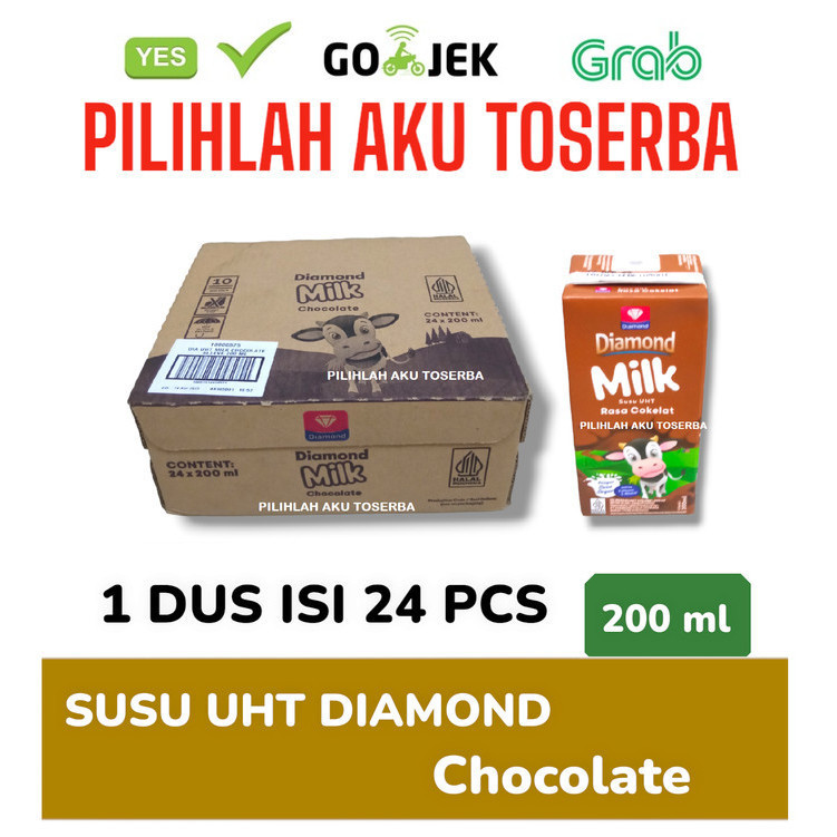 Jual Susu DIAMOND UHT Chocolate ukuran 200 ml - (HARGA 1 DUS ISI 24 pcs ...