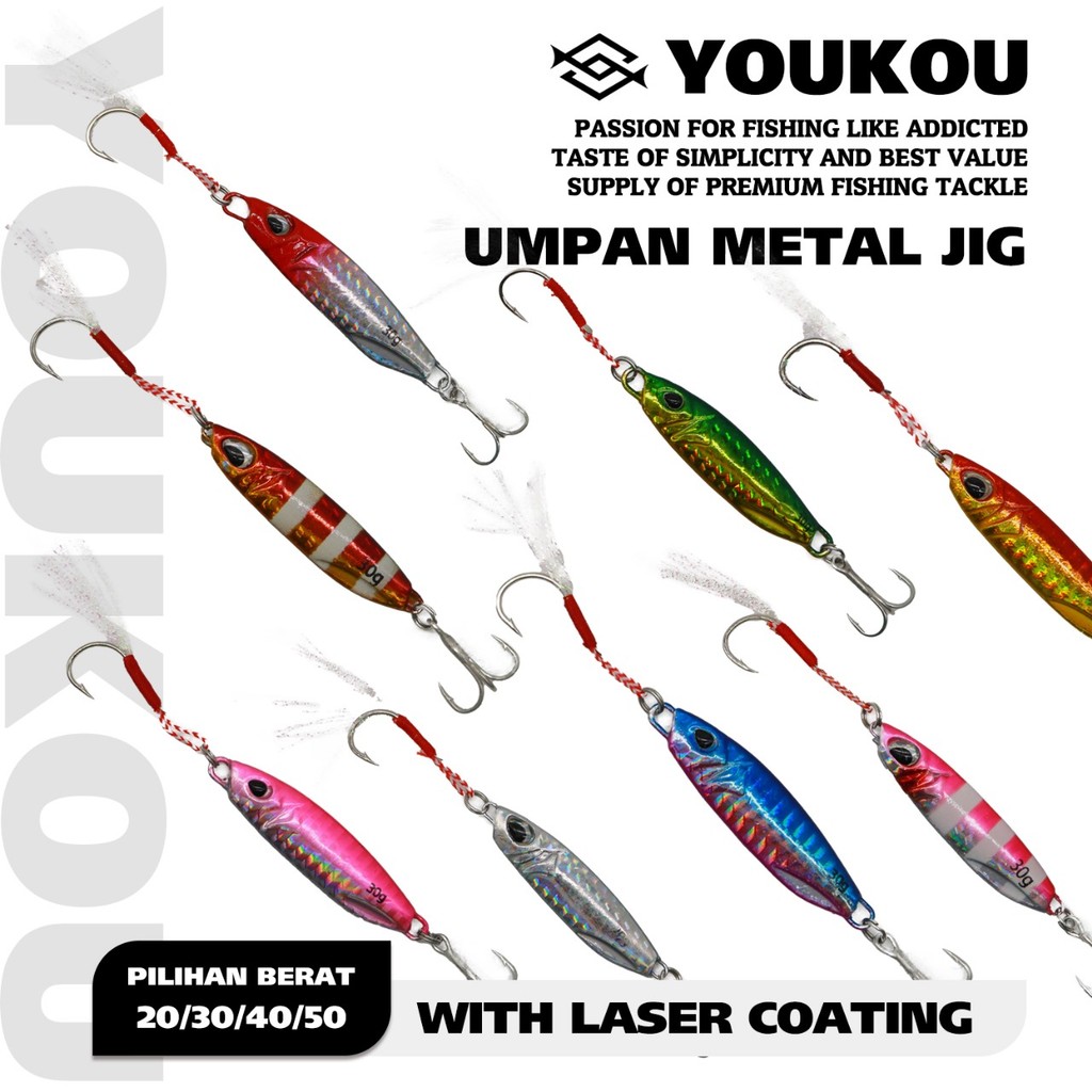Jual YOUKOU Baru Umpan Pancing Jigging Hook Memancing Spinner Umpan 20g/30g/40g/50g Laser Metal ...