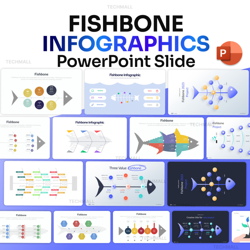 Jual Fishbone Infographics PowerPoint Presentation Template | Easy Edit ...
