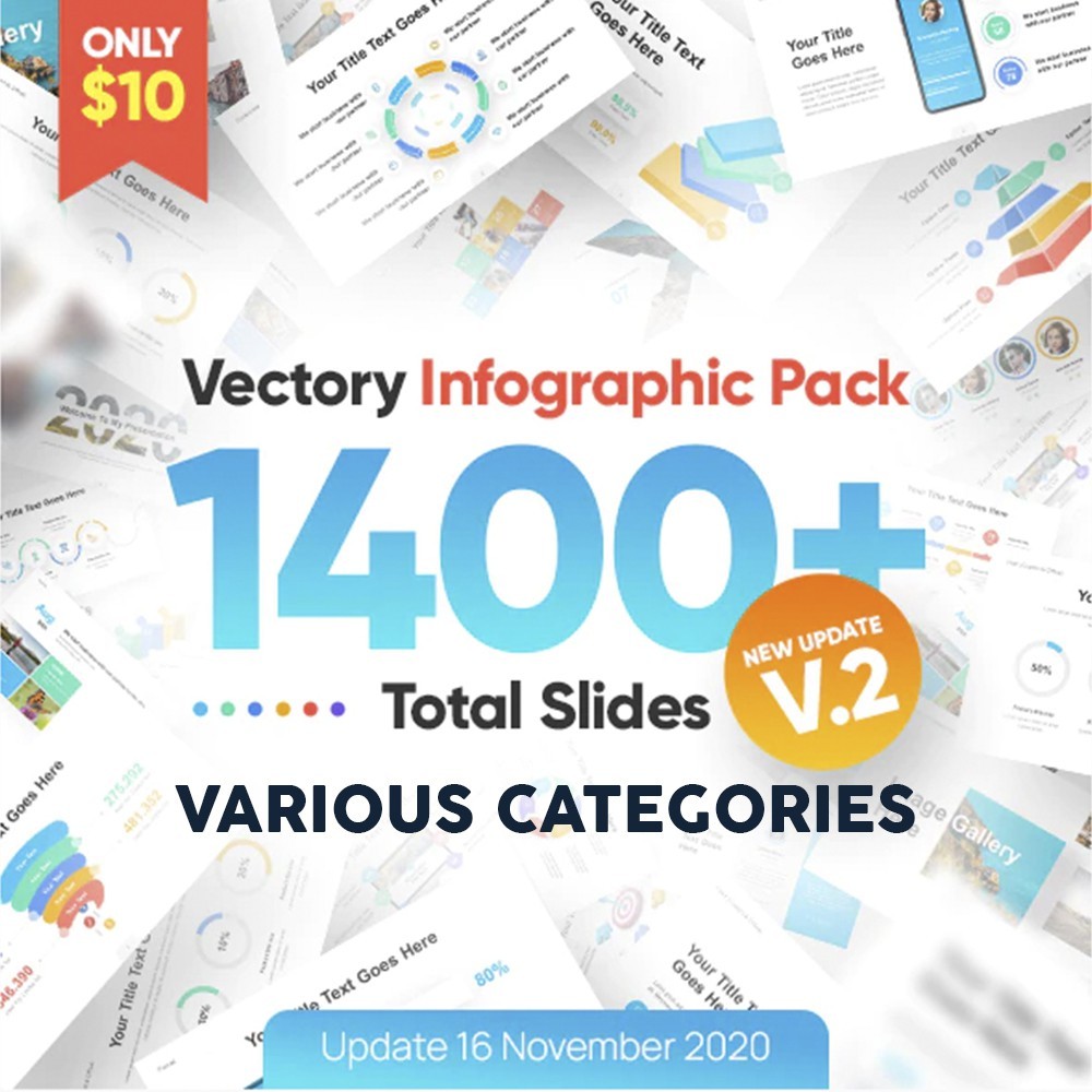 Jual 1400 Vectory Infographic Asset Pack PowerPoint Presentation ...
