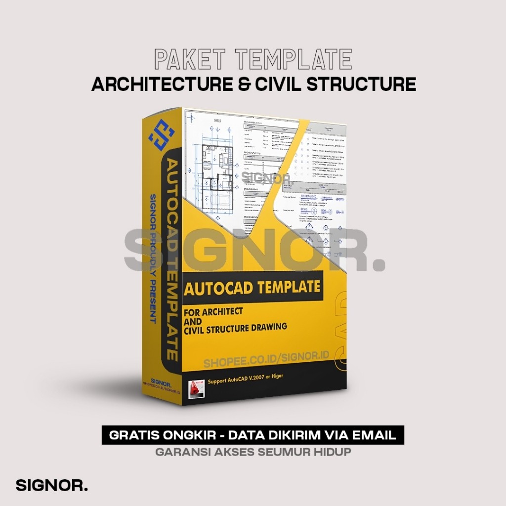Jual [T8587] Template AutoCAD Library untuk Gambar Arsitektur dan Sipil ...