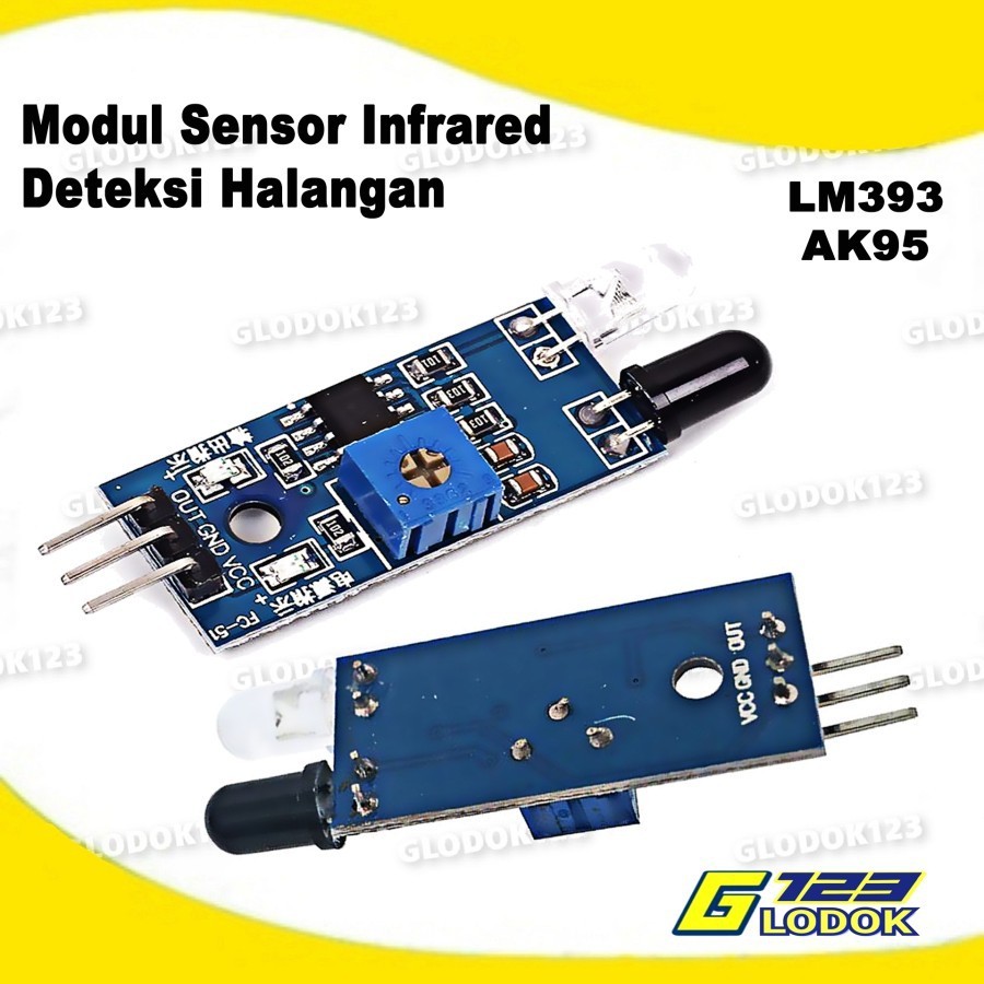 Jual Infrared Barrier Module Obstacle Avoidance Halangan Sensor LM393 ...