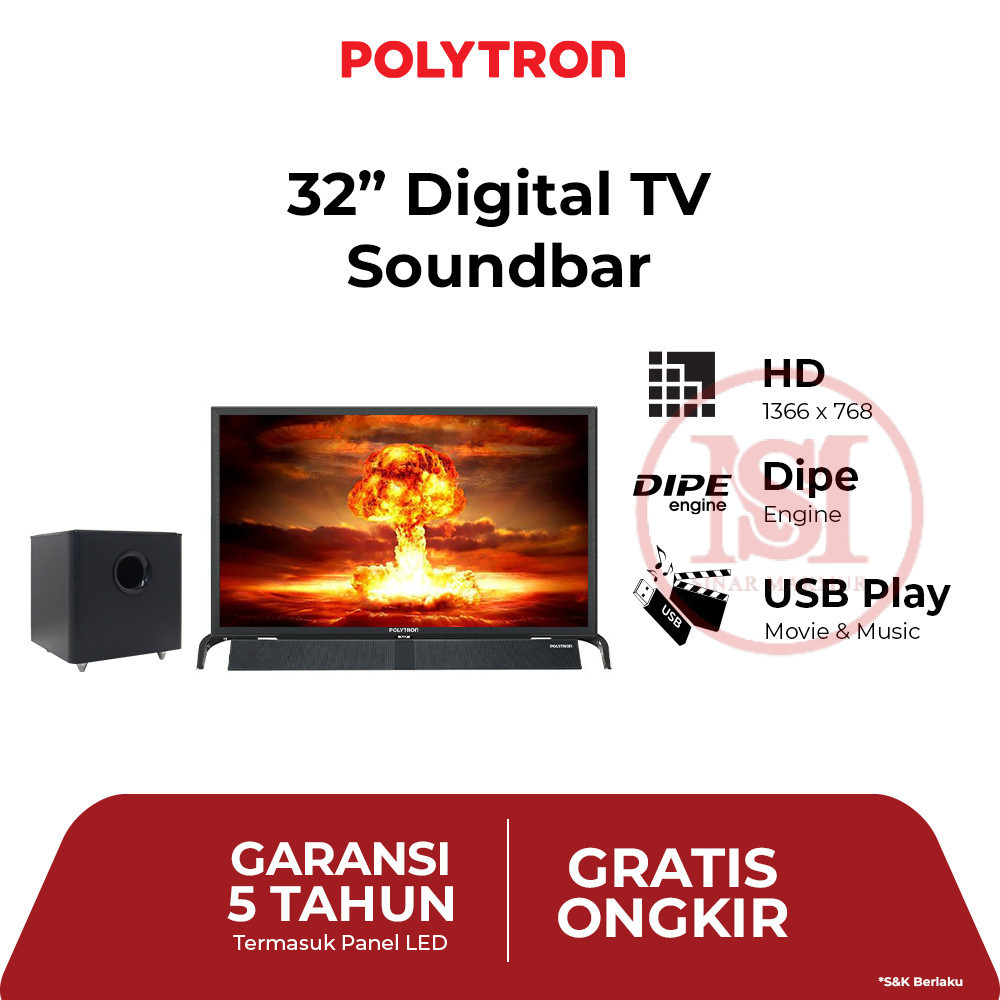 Jual POLYTRON Cinemax Soundbar DIGITAL LED TV 32" PLD 32BV1558 GARANSI RESMI | Shopee Indonesia
