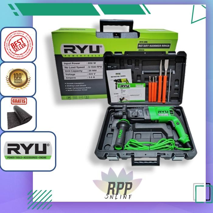 Jual RYU RRH26 Impact Rotary Hammer SDS PLUS RRH 26 Mesin Bor Bobok Beton RYU | Shopee Indonesia