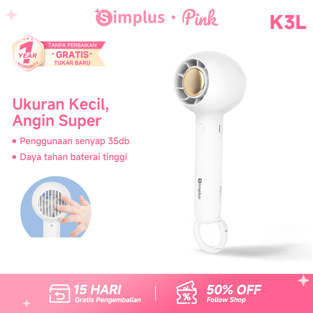 Jual Simplus Pink Kipas Genggam 2 Kecepatan Portabel 5 Jam | Shopee Indonesia