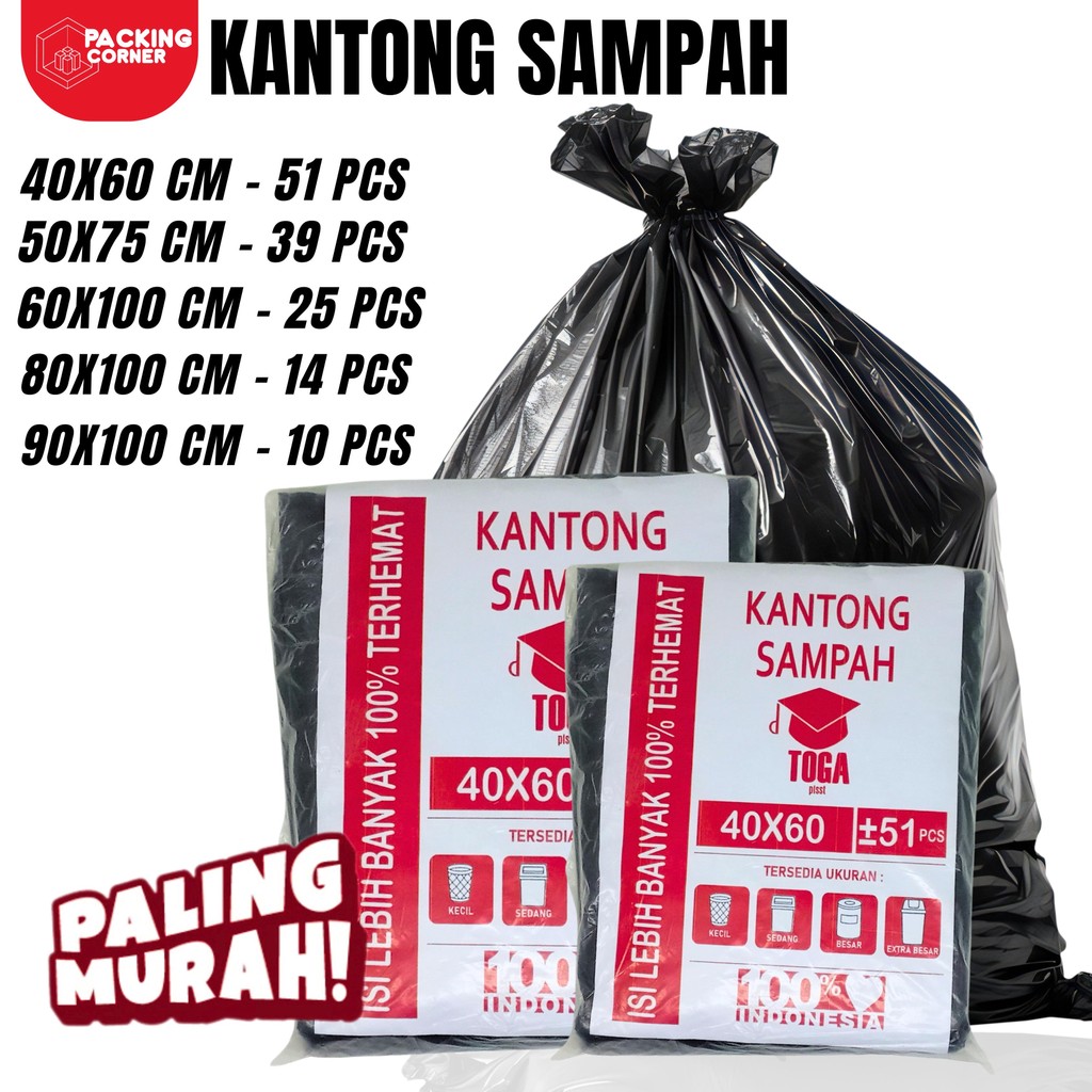 Jual Kantong Plastik Sampah Hitam 500GR 40x60 - 90x120 | Garbage Trash Polly Bag | Shopee Indonesia