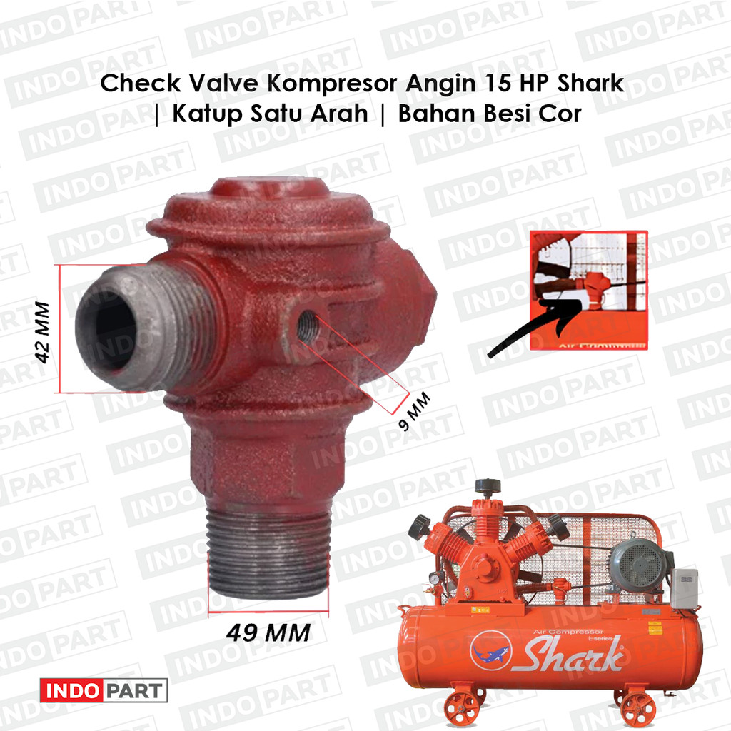 Jual Check Valve Kompresor Shark 15 HP | Klep Tangki | Katup Satu Arah ...