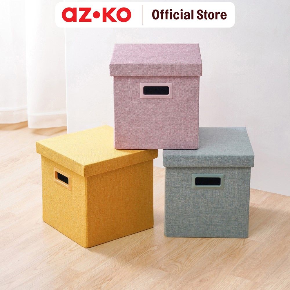Jual AZKO Stora 30X30 cm Kotak Penyimpanan Lipat Soft Dengan Tutup ...