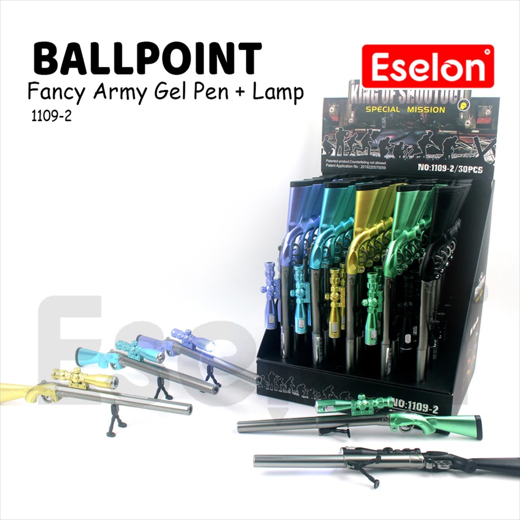 Jual 1buah Ballpoint Gel Mainan Tembak + Lampu Senter 1109-2 / Pulpen ...