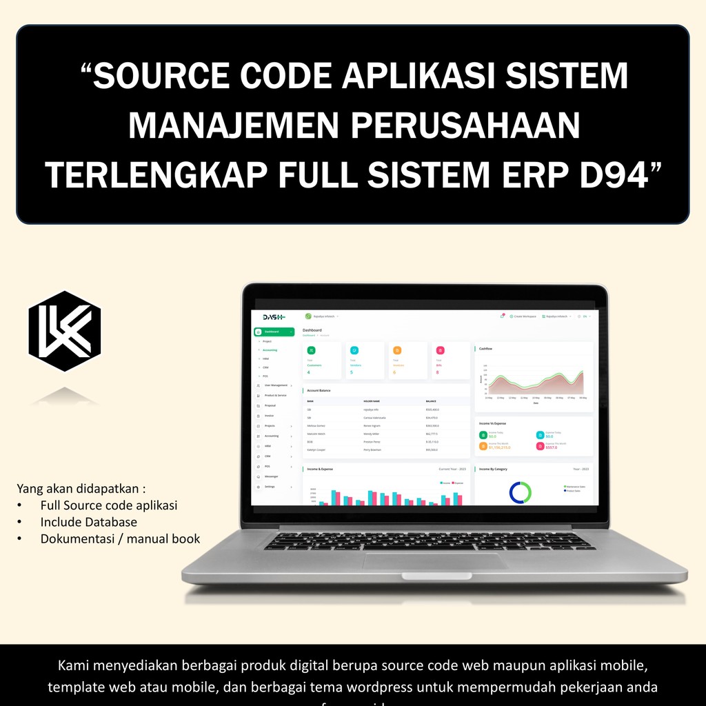 Jual SOURCE CODE APLIKASI SISTEM MANAJEMEN PERUSAHAAN TERLENGKAP FULL SISTEM ERP D94 | Shopee ...