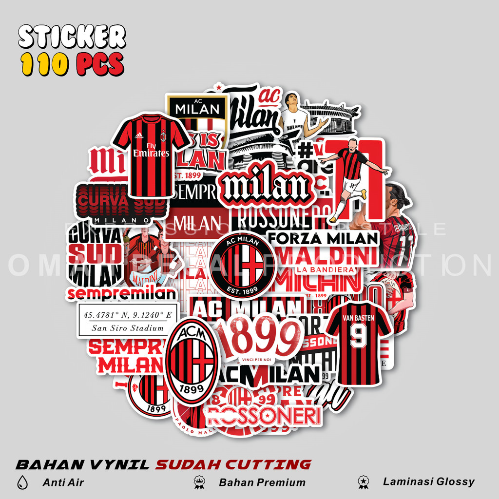 Jual STICKER PACK AC MILAN WATERPROOF STIKER AESTHETIC BOLA UNTUK ...