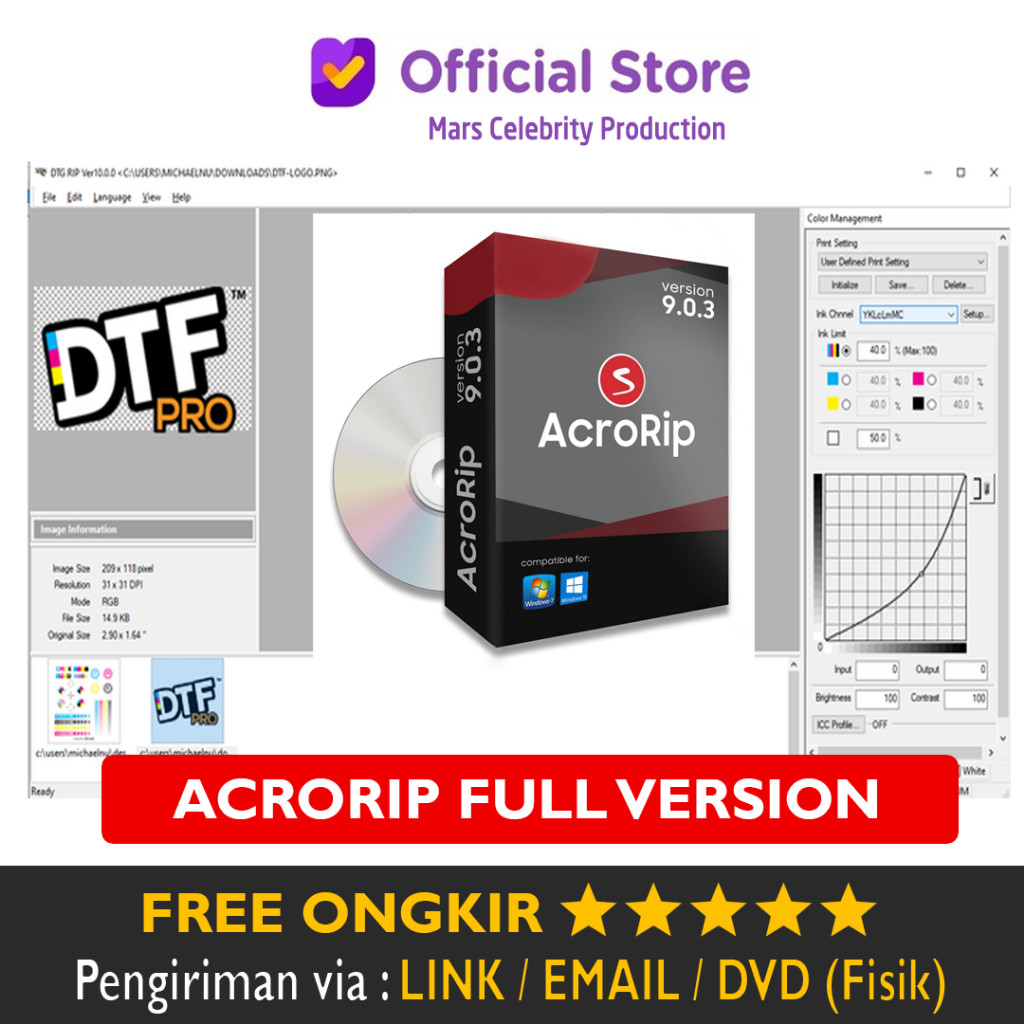 Jual Software Acro RIP AcroRIP untuk Sablon Digital DTF DTG UV Full ...