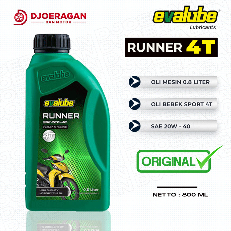Jual OLI OIL MESIN EVALUBE RUNNER 4T SAE 20W40 20W-40 MOTOR 4T ORIGINAL ...