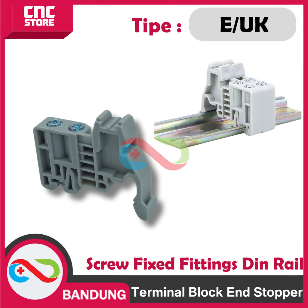 Jual TERMINAL BLOCK END STOPPER GRAY - E/UK EUK Screw Fixed Terminal Block End Stopper Fittings ...