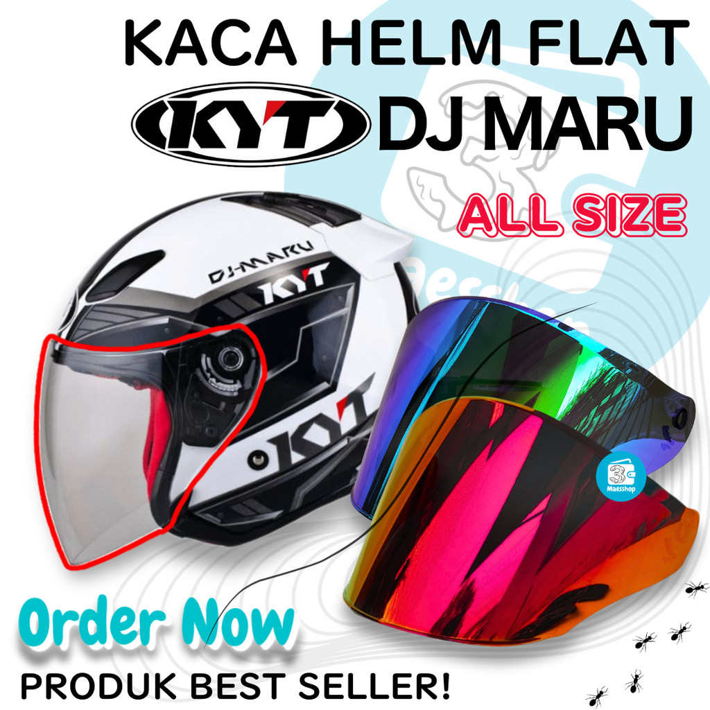 Jual Kaca Helm KYT DJ MARU Visor FLAT venom open Dj Maru Helmet tm2 | Shopee Indonesia