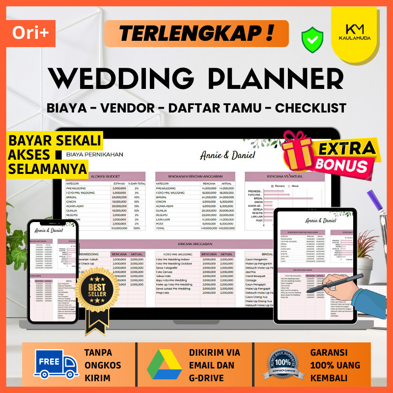 Jual TEMPLATE RENCANA PERNIKAHAN WEDDING PLANNER Spreadsheet ...