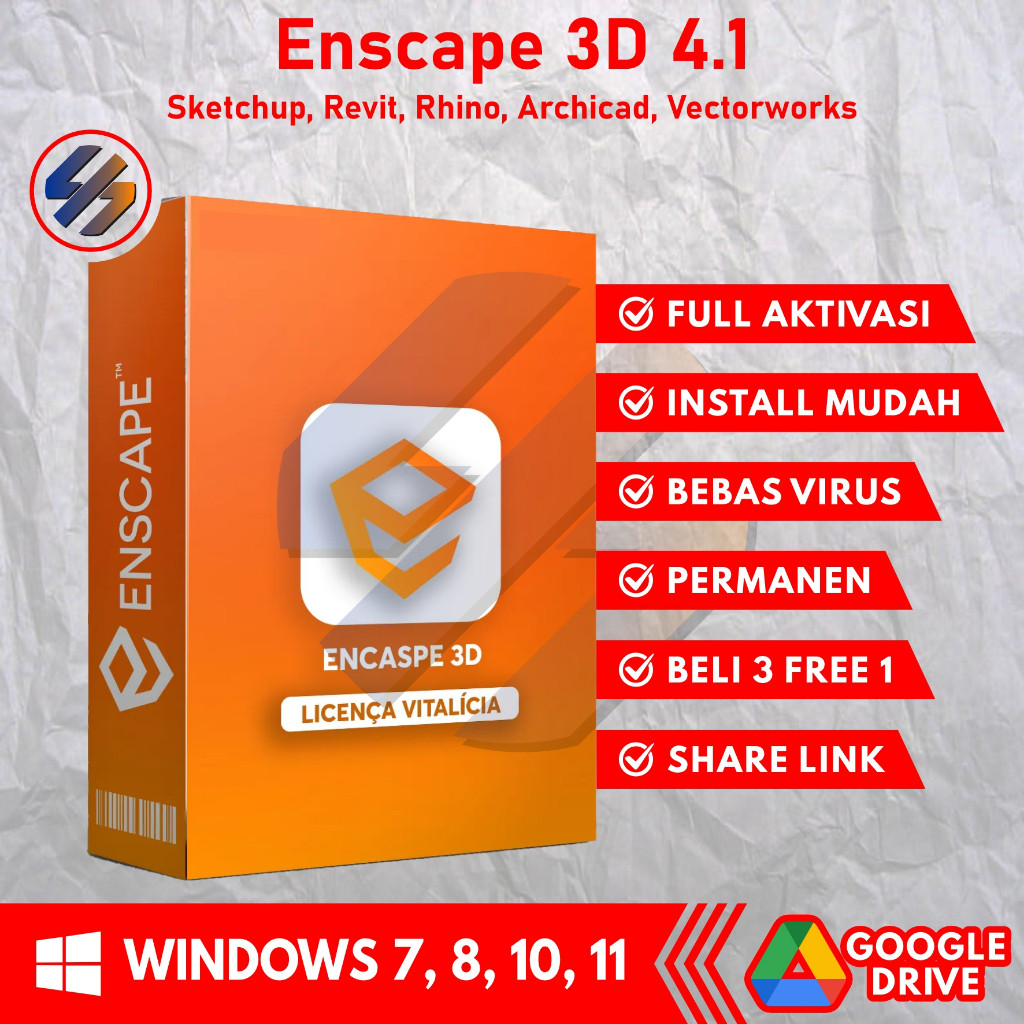 Jual Enscape 3D 4.1 Sketchup, Revit, Rhino, Archicad, Vectorworks || WIN || SOFTWARE | Shopee ...