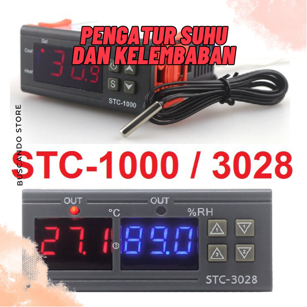 Jual Thermostat Hygrostat Digital STC-3028 STC-1000 Pengatur Suhu Dan Kelembaban Otomatis AC ...
