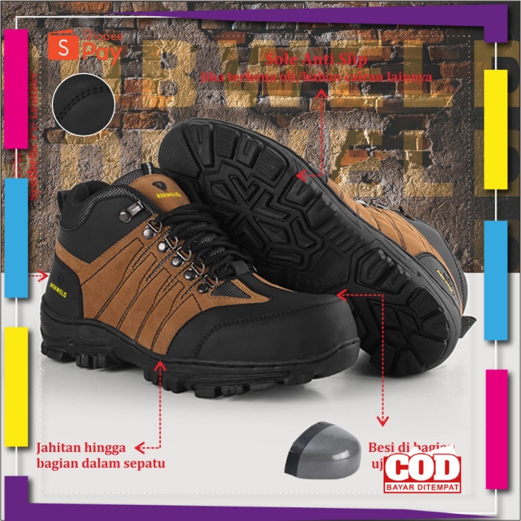 Jual [PREMIUM ORIGINAL] Sepatu Safety Boots Pria, Sepatu Safety Pria ...