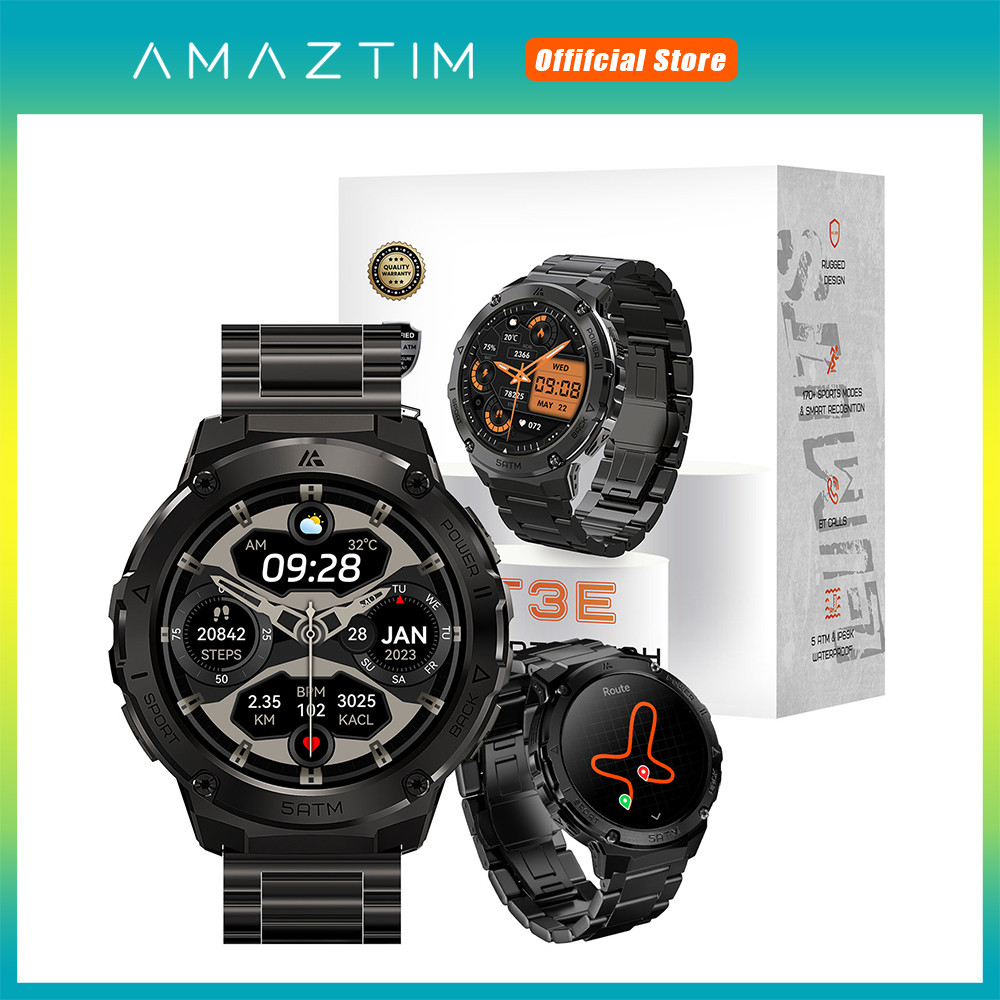 Jual AMAZTIM T3E GPS Smart Watch For Men Compass Altimeter 5ATM IP69K ...