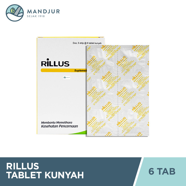 Jual Rillus Strip 6 Tablet - Suplemen Pencernaan, Diare, Sembelit ...