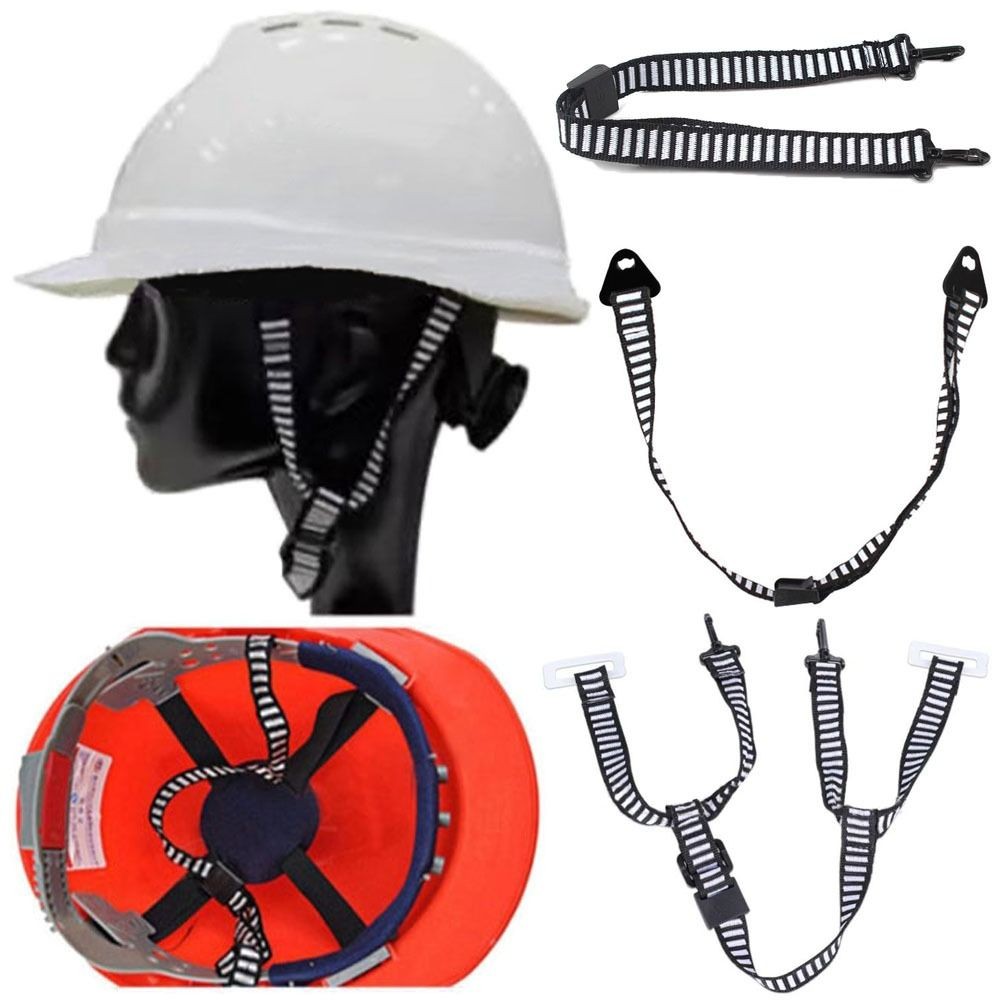 Jual Black&white Safety Helmet Strap D Shape Y Shape Adjustable Length ...