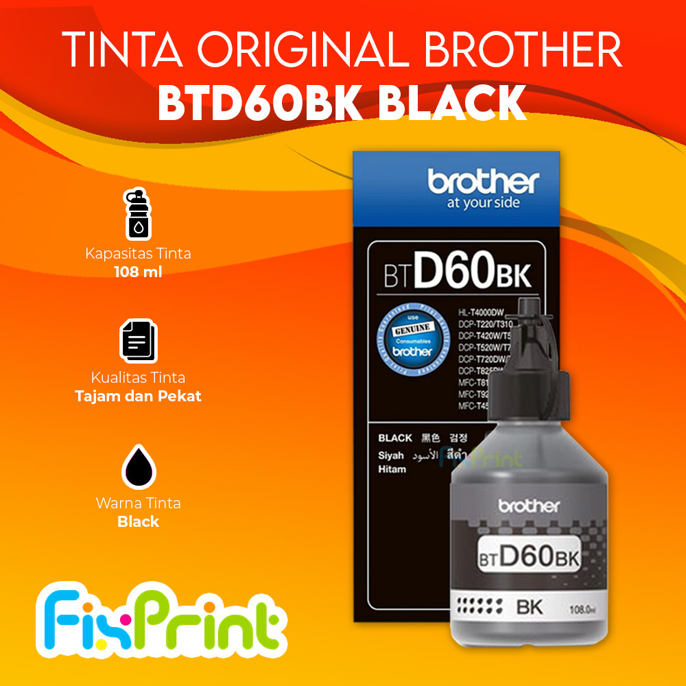 Jual OK!! Tinta Ink Brother BTD60BK D60bk BT D60 Black BT5000 Cyan ...