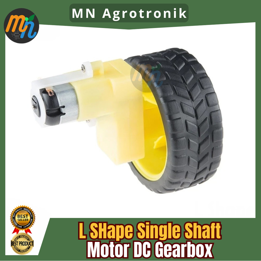 Jual MOTOR DC GEARBOX L SHAPE SINGLE SHAFT SMART CAR + RODA | Shopee ...
