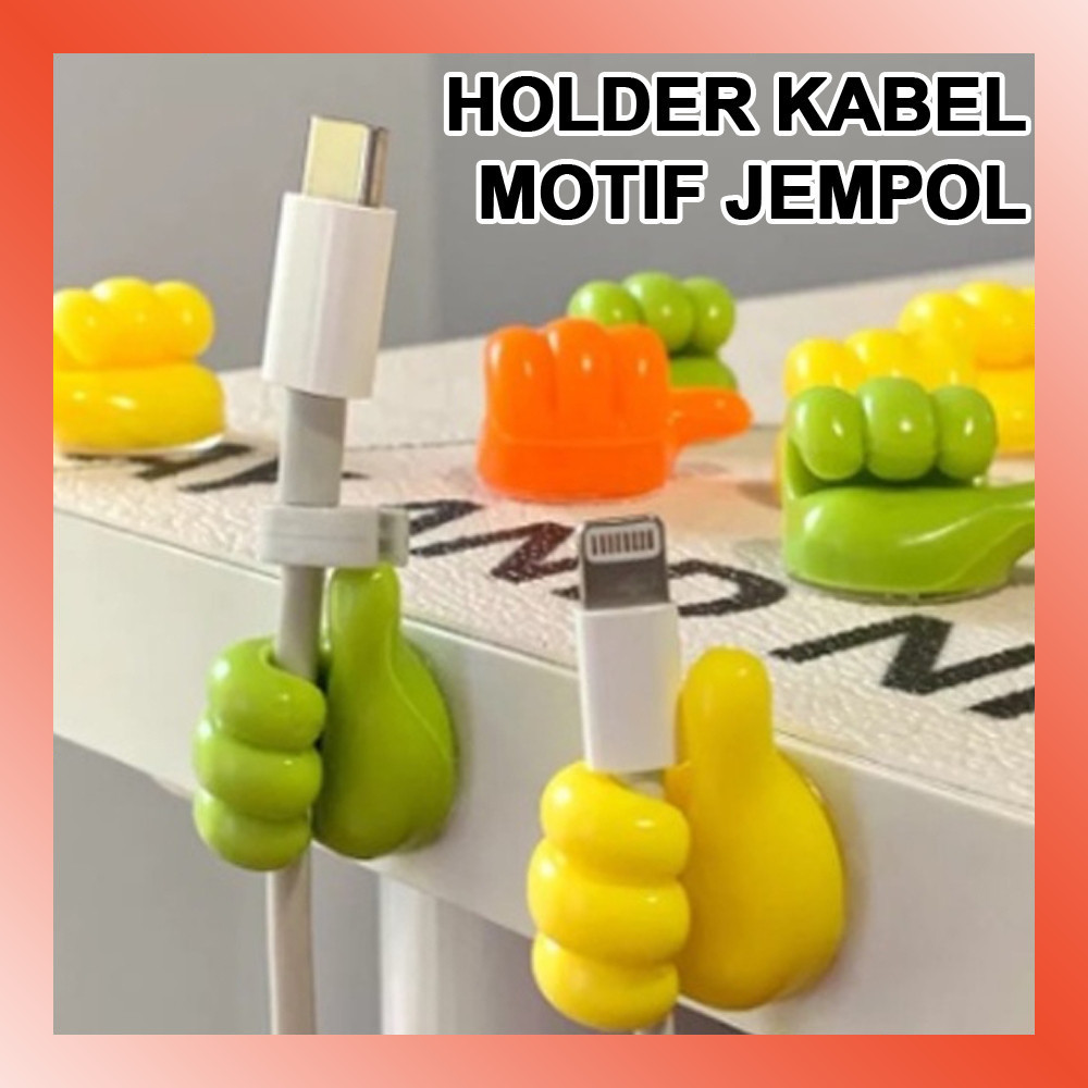 Jual LAMMORO > AR34 Klip Holder Kabel MOTIF JEMPOL Model Ibu Jari Kait ...