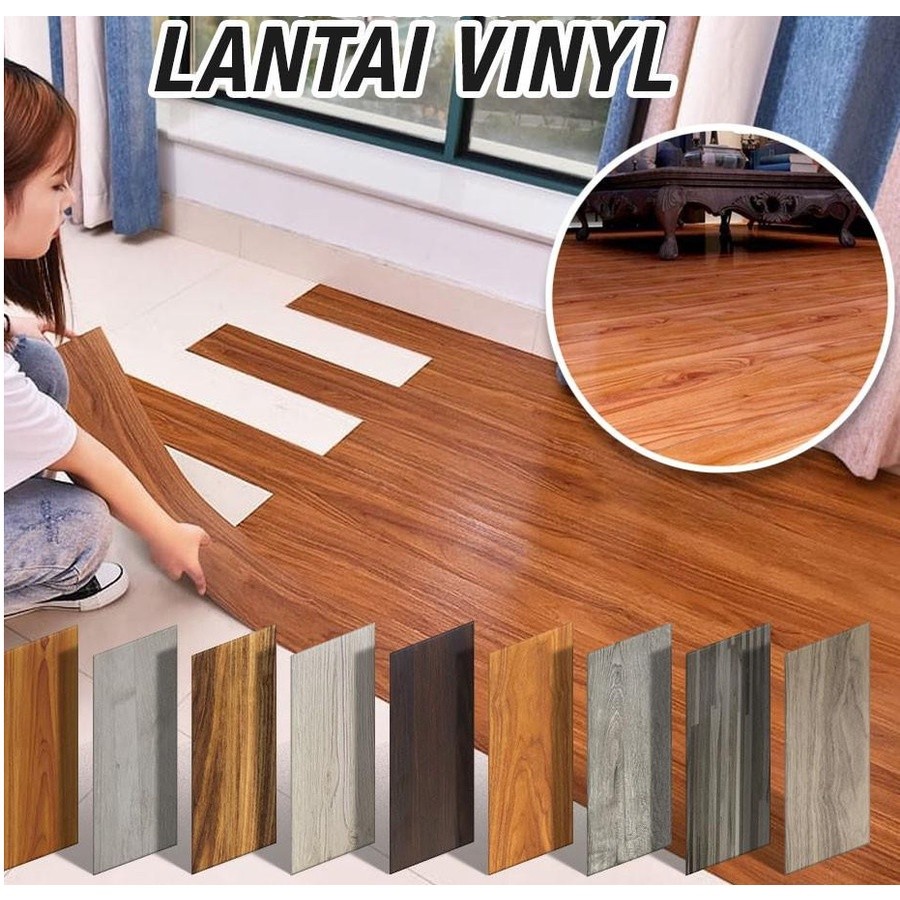 Jual I* DLM014 Vinyl Lantai warna cokelat kayu DLM-014 Stiker Lantai Vinyl Wallpaper Dinding ...