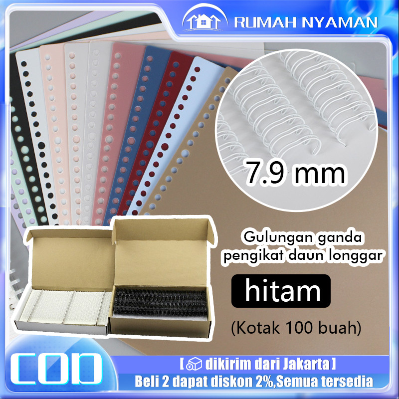 Jual 7.9mm Spiral Kawat 100 pcs / Ring Kawat Jilid Spiral 3:1 Ukuran A4 ...