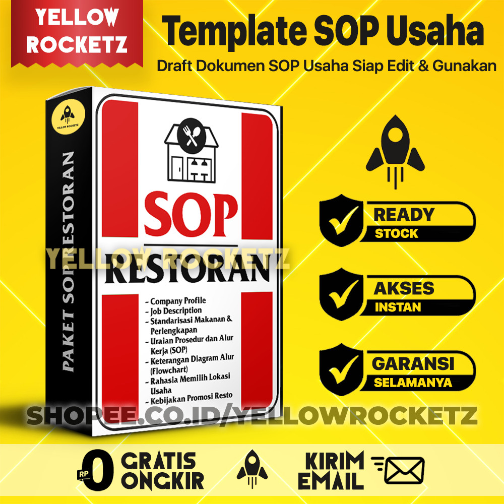 Jual Paket SOP RESTORAN - Standar Operasional Prosedur Usaha Bisnis ...