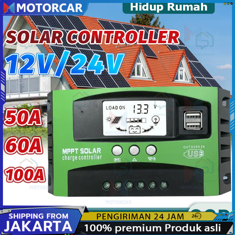Jual Solar Charge Controller 10A 20A 30A 40A 50A 60A Cell PWM Pengisi Daya Surya 12V 24V ...