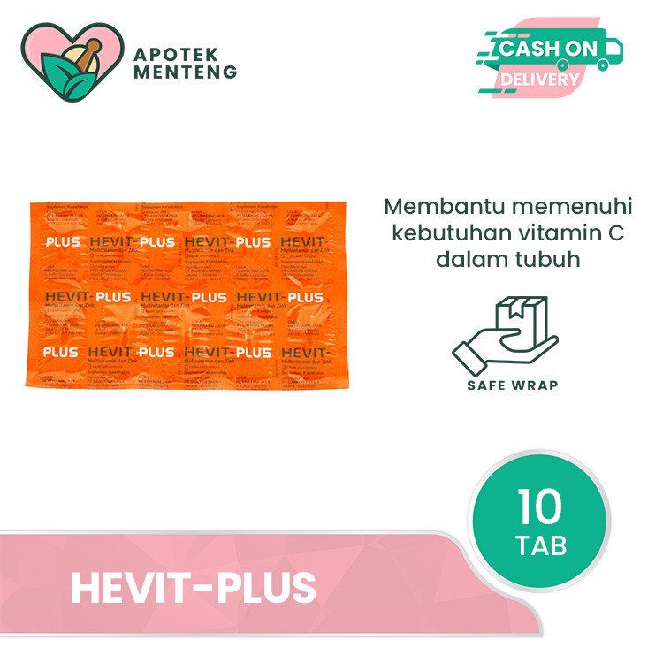 Jual Hevit-Plus 10 Kaplet - Multivitamin, Vitamin C 500mg, dan Zinc ...