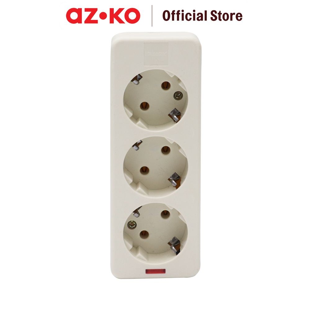 Jual AZKO Krisbow Stop Kontak 3 Soket Electric Socket Terminal Colokan ...