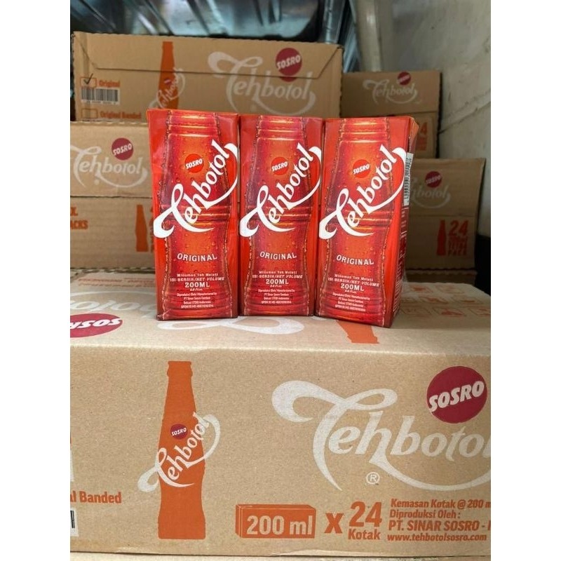 Jual Teh Botol Sosro 200ml Original kartonan atau 1 DUS isi 24 pcs | Shopee Indonesia