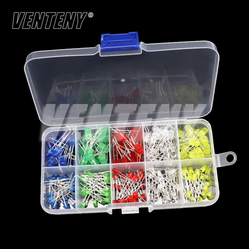 Jual 3MM 5MM Light Emitting Diodes Electronics Kit Box F3 F5 LED Diode ...