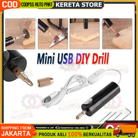 Jual Bor Elektrik Mini Portable Micro USB dengan 3Pc Bits dan Kabel USB ...