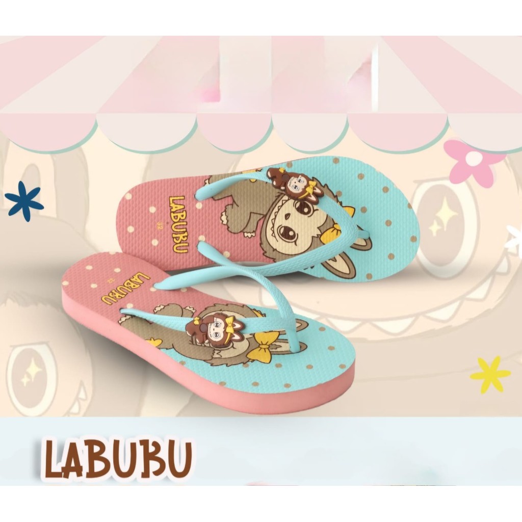 Jual Ando Sandal Jepit Anak Wanita Labubu / Selena Jo Sendal Remaja ...