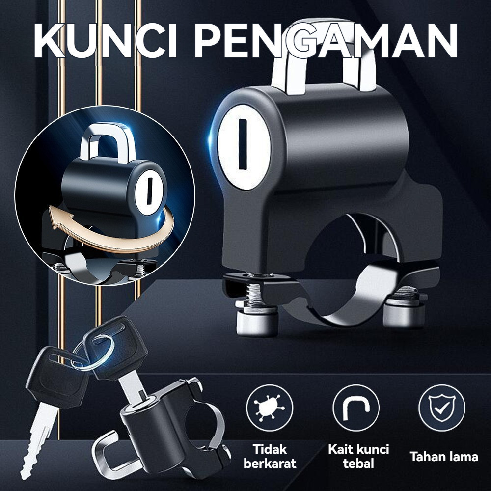 Jual Alloy Kunci Lock Helmet Bike Motor Aluminum Gembok Pengaman Helm ...
