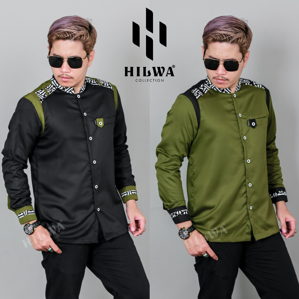 Jual HILWA OFFICIAL - Baju Koko Lengan Panjang Motif TR Bahan Toyobo ...